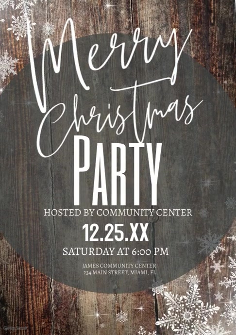 Rustic Christmas Party Event Flyer Template | PosterMyWall