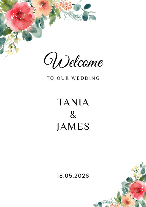Copy of Rustic Eucalyptus and Flower Wedding Welcome | PosterMyWall