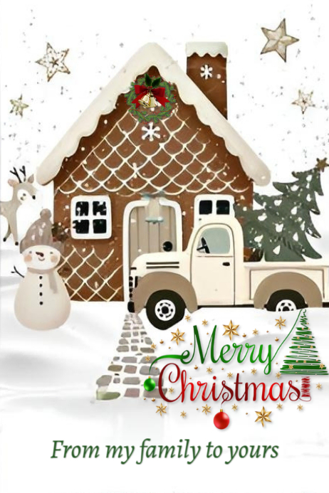 Rustic Gingerbread House Christmas Card | From Our Family to Yours ...