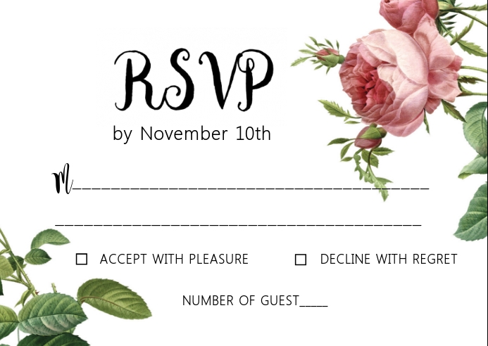 Modèle Carte Rsvp Mariage Rustique Kraft | PosterMyWall