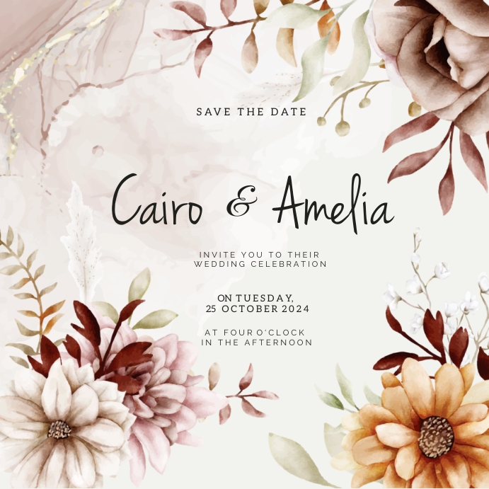 Rustic Watercolor Invitation Template | PosterMyWall