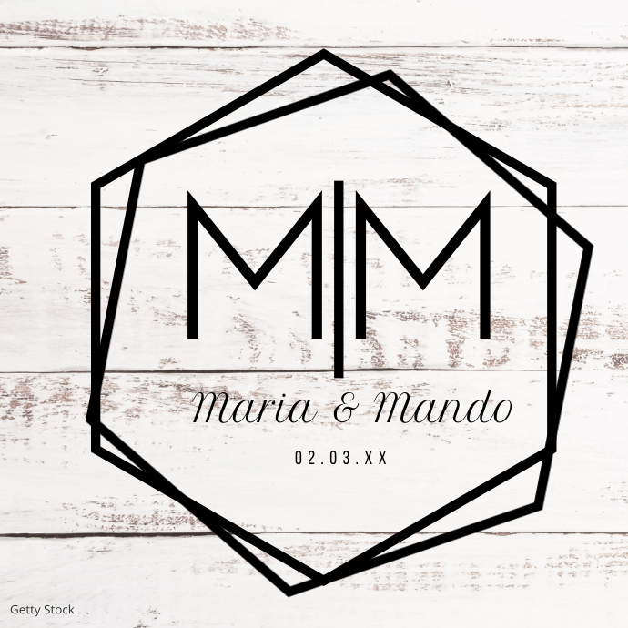 Rustic Wedding Script Geometric Logo | PosterMyWall