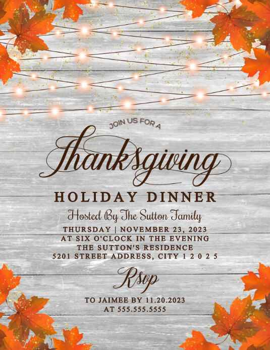 Rustic Thanksgiving Invitations Always Thankful | Rustic Thanksgiving