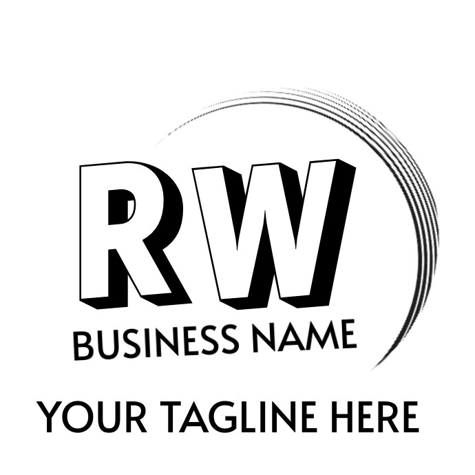 RW New Business Name Logo design Template | PosterMyWall