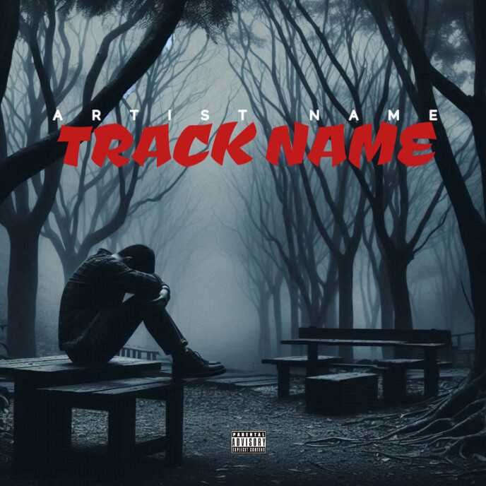 Sad man dark trees mixtape album cover Template | PosterMyWall