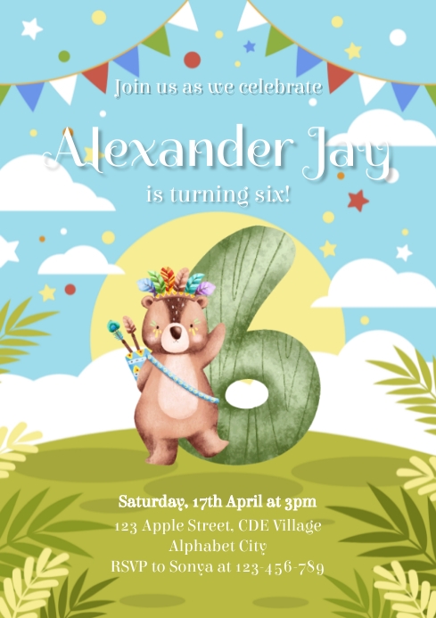 Safari Birthday Invitation Template | PosterMyWall