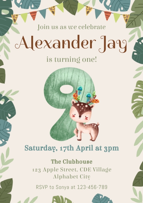 Safari Birthday Invitation Template | PosterMyWall