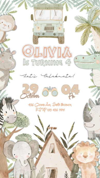 Safari Invitation Template | PosterMyWall