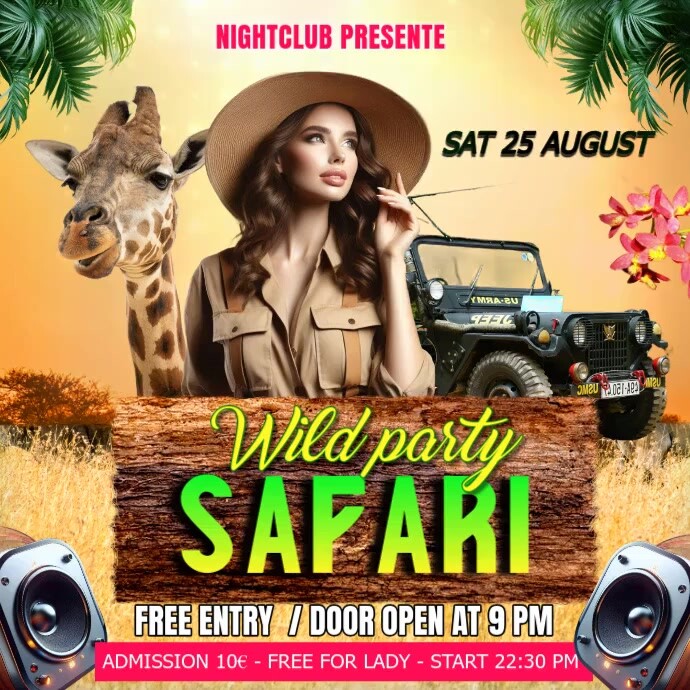 safari invitation party Template | PosterMyWall