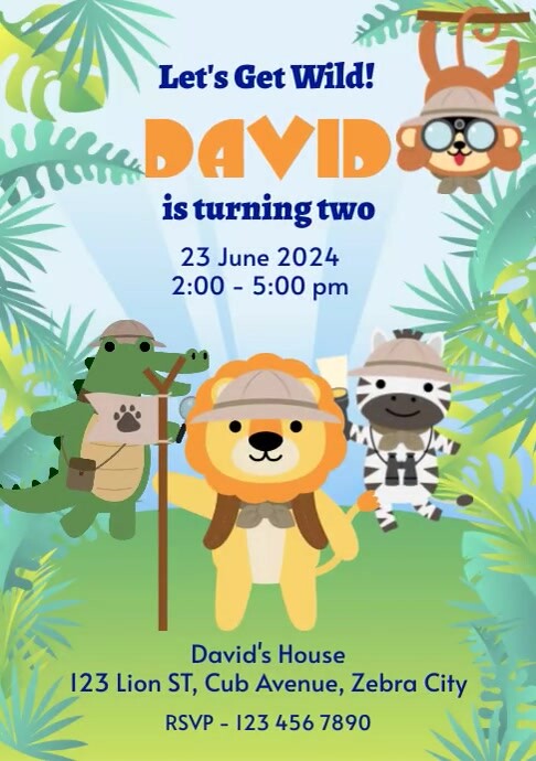 Safari Wild Birthday Invitation Template | PosterMyWall
