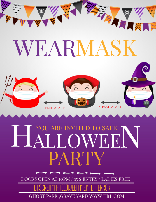 Safe Halloween party flyer Template | PosterMyWall