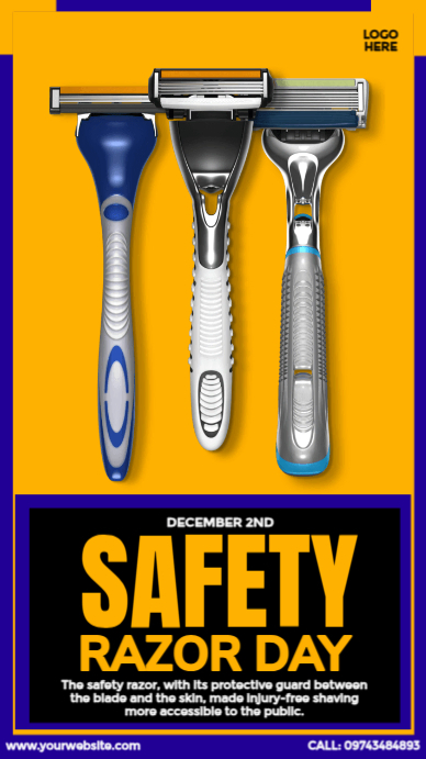 Safety Razor Day Design Template | PosterMyWall