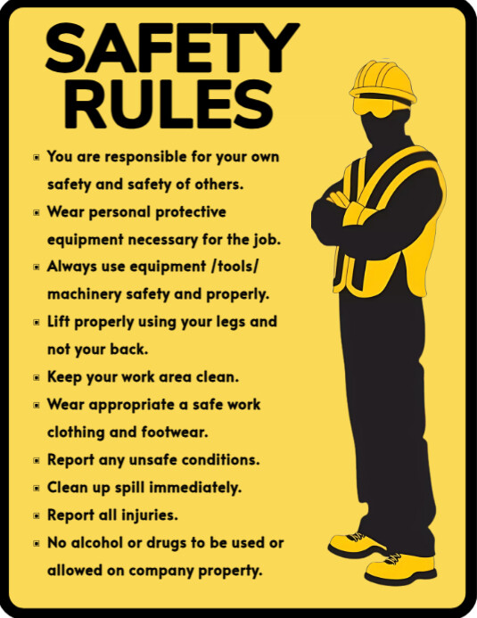 Copy of Safety rules and regulations design flyer design | PosterMyWall