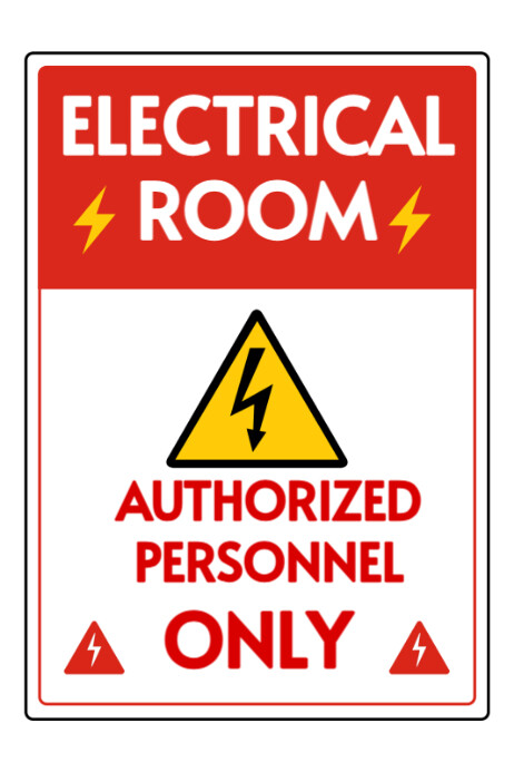 Plantilla de Safety Sign: Electrical Room Authorized Only Sign Poster ...