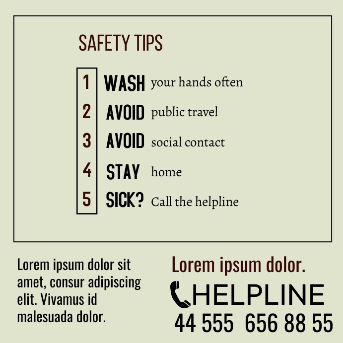 Copy of safety tips | PosterMyWall