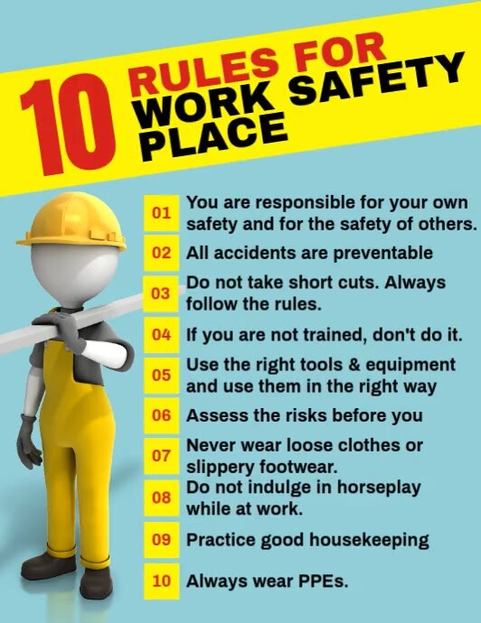 Safety Work Place Rules Template | PosterMyWall