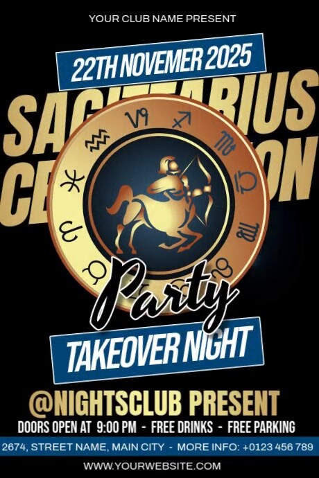 Sagittarius Takeover Night Template | PosterMyWall