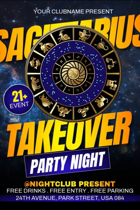 Sagittarius Takeover Party Templat | PosterMyWall