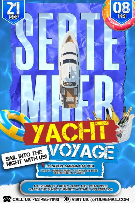 Copy of Sail Into Neon Night Seas | PosterMyWall