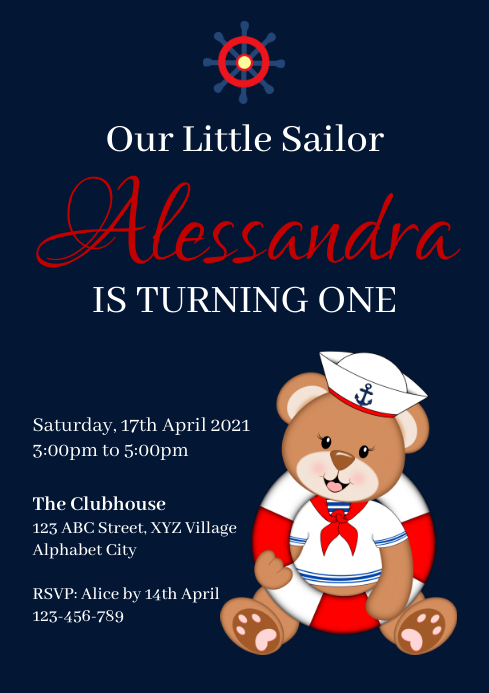 Sailor Birthday Invitation Template | PosterMyWall