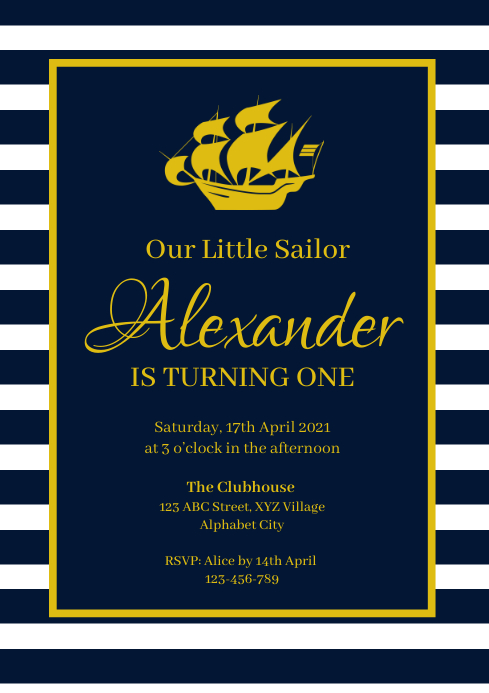 Sailor Birthday Invitation Template | PosterMyWall