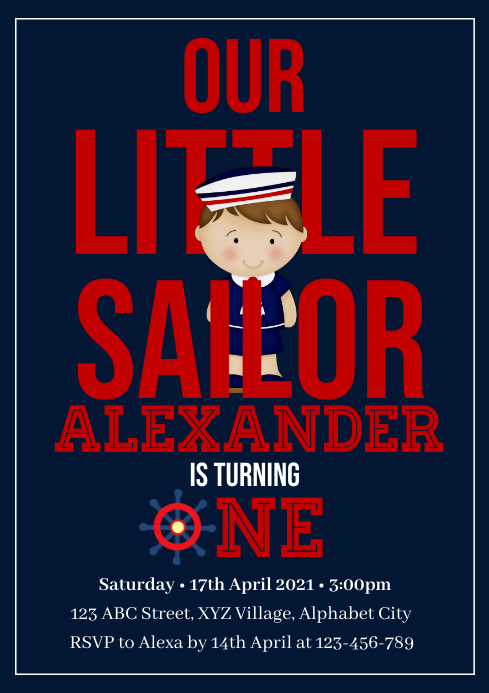 Sailor Birthday Invitation Template | PosterMyWall