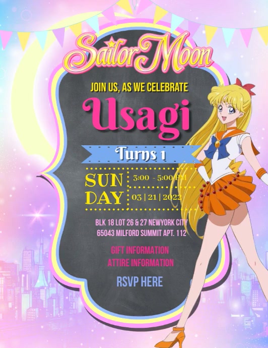 Sailor moon Template | PosterMyWall
