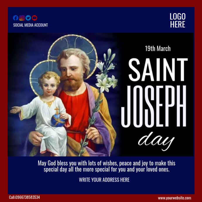 Copy of saint joseph's day template | PosterMyWall