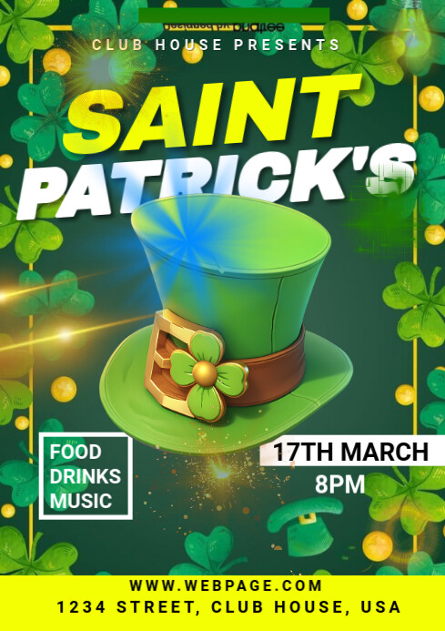 Copy of Saint Patrick's Day party flyer. | PosterMyWall