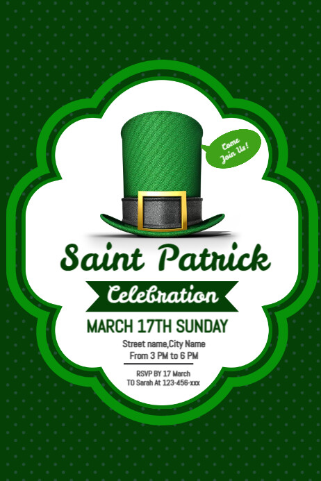 Saint Patrick`s Invitation Ads Template | PosterMyWall