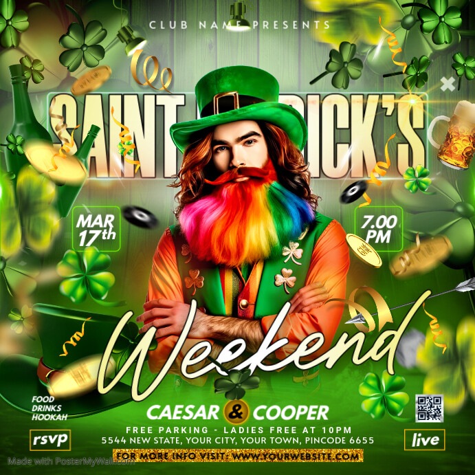 Plantilla de SAINT PATRICK'S WEEKEND | PosterMyWall