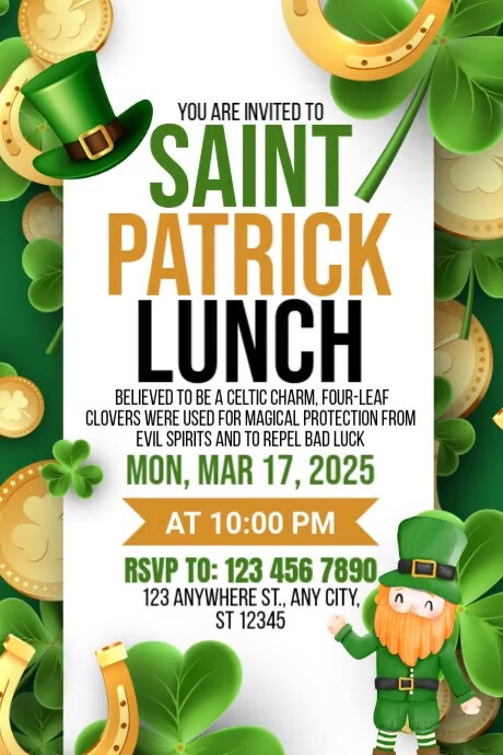 Saint Patrick Lunch Template | PosterMyWall