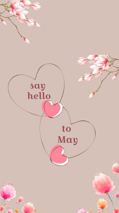 Copy of sakura cerry blossom say hello may | PosterMyWall