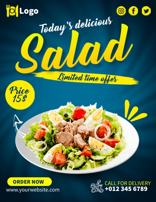Salad Food Ads Template | PosterMyWall