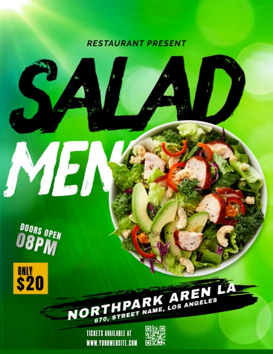 Salad Food Menu Template | PosterMyWall
