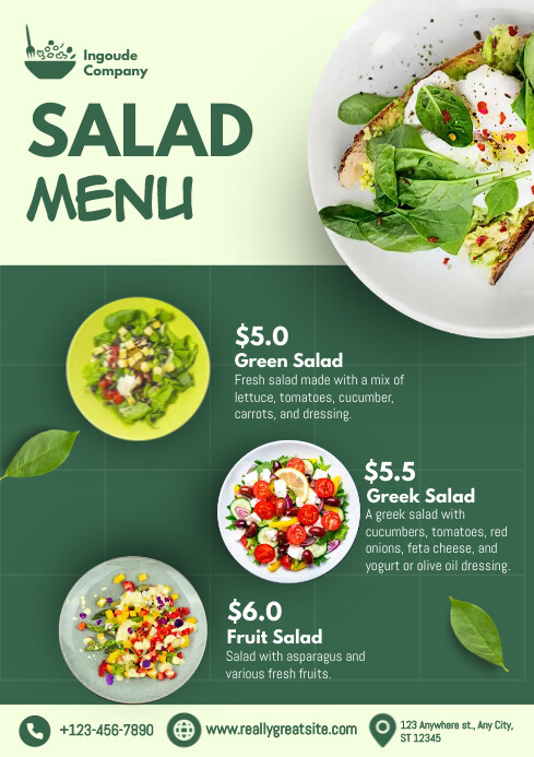 Salad Menu Template | PosterMyWall