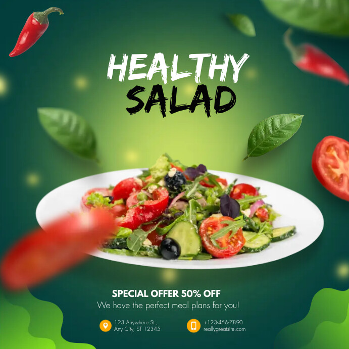 SALAD RESTAURANT FLYERS Template | PosterMyWall