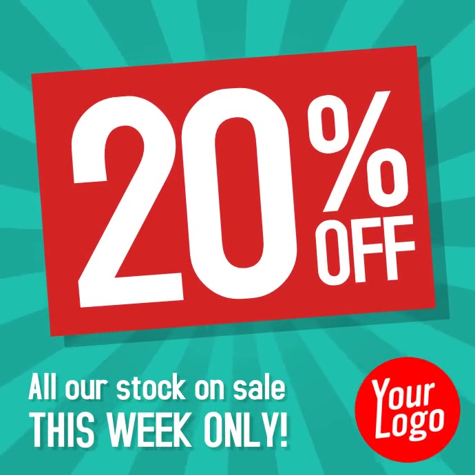 Sale 20 to 50% off animation instagram video Template | PosterMyWall