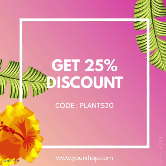 Sale Plants Flower Advert Template Discount % | PosterMyWall
