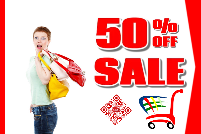 Simple sale poster - PosterMyWall - Red Template | PosterMyWall