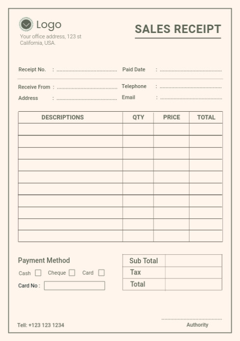 Sale Receipt Template | PosterMyWall