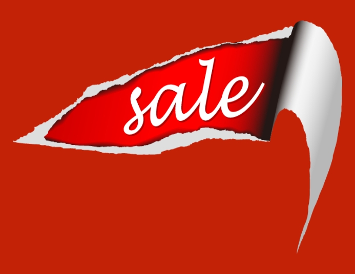 Sales illustration painted red paper tear Template | PosterMyWall