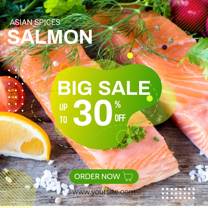 Salmon Restaurant Adv Template | PosterMyWall