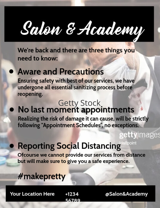 Salon & Academy Safety Lines Template | PosterMyWall