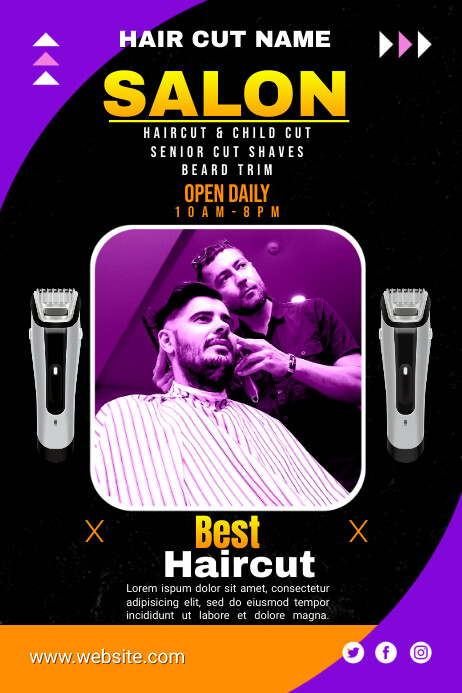 SALON HAIR CUT FLYER Template | PosterMyWall