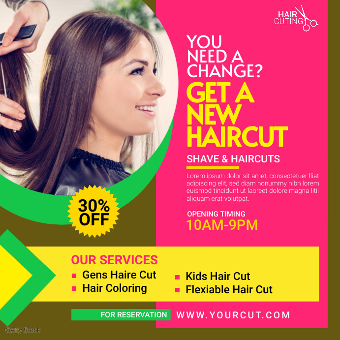 Copy of Salon Hair Cut Post | PosterMyWall