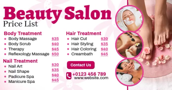 Salon Price List Template | PosterMyWall