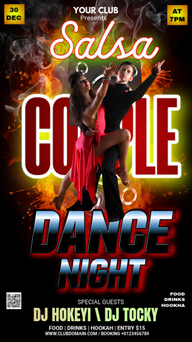 salsa couple dance night Template | PosterMyWall