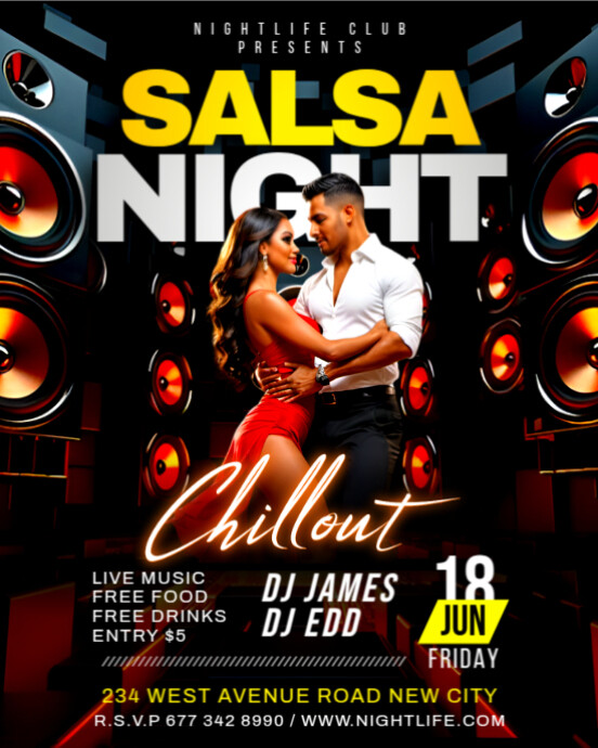 Salsa dance party festival latin night celebration music concert club ...