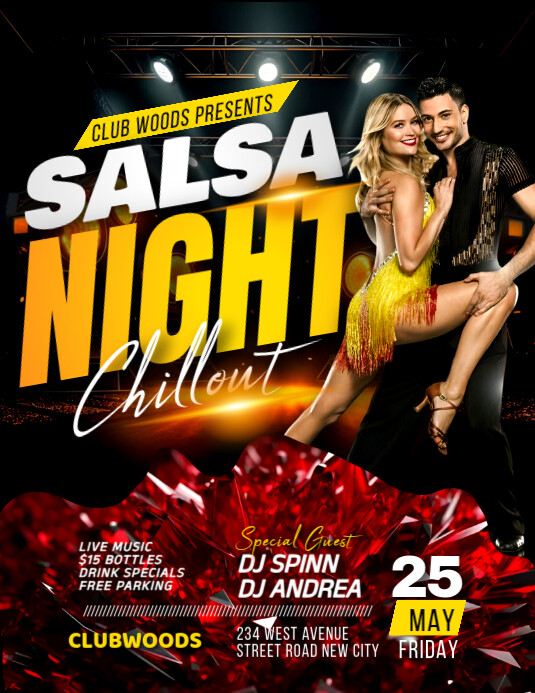 Copy of Salsa night Latin street dance bachata festival events ...